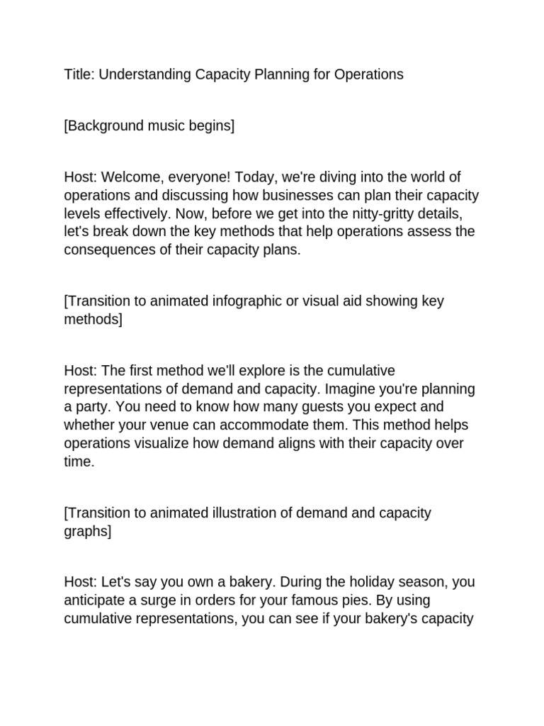 Discussion Script Capacity Planning | PDF