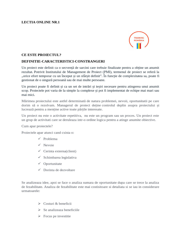Lectia Online NR.1 | PDF