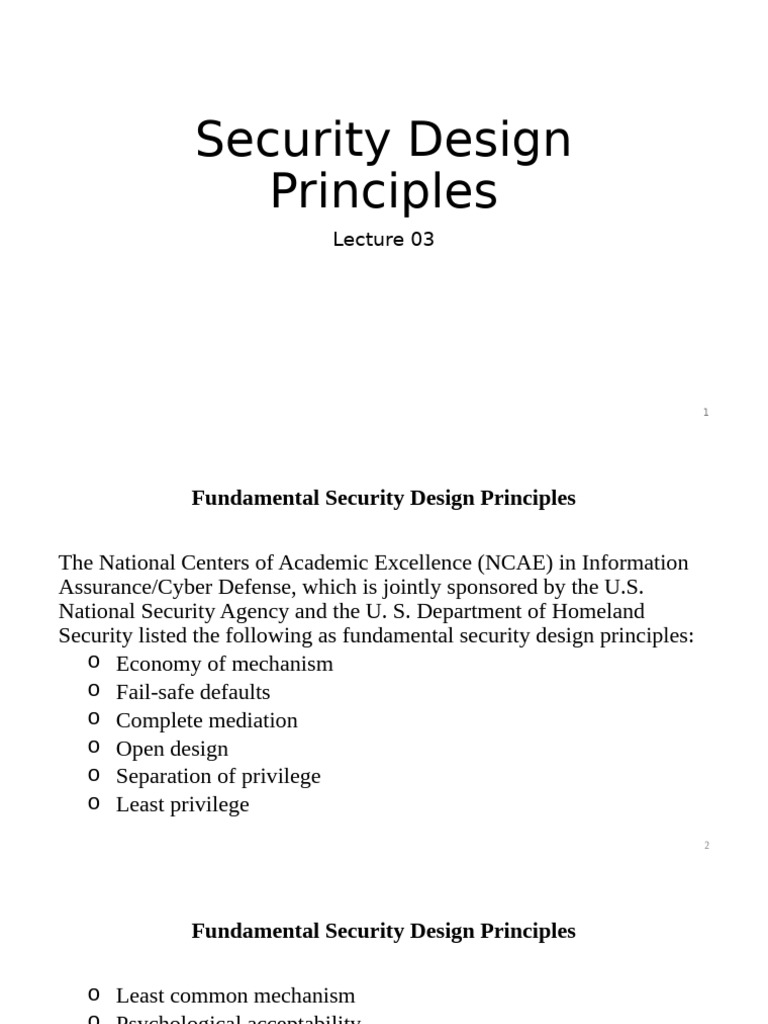 Security Design Principles-1 | PDF