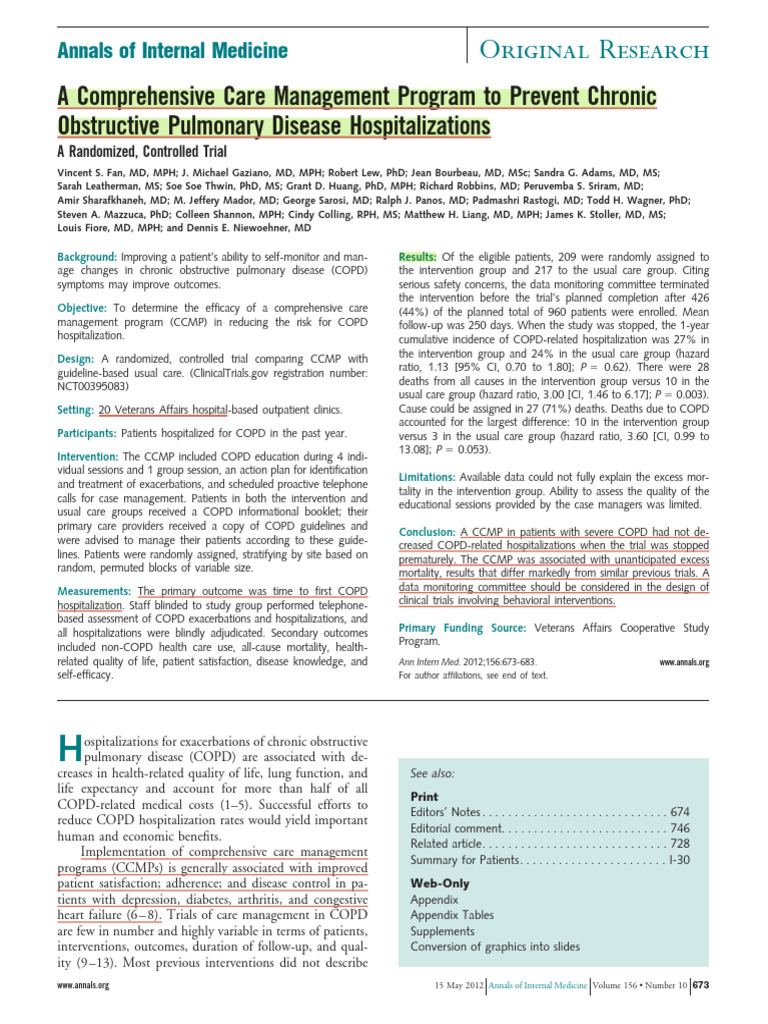 A Comprehensive Care Management Program To Prevent Chronic Obstructive ...