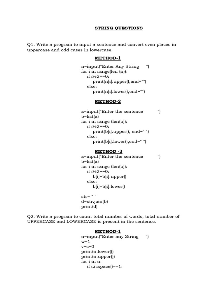 String Questions | PDF