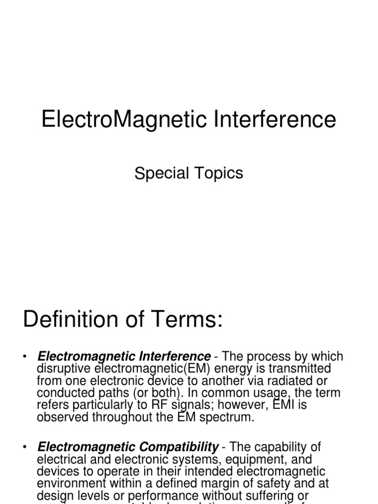 Understanding Electromagnetic Interference | PDF | Electromagnetic ...