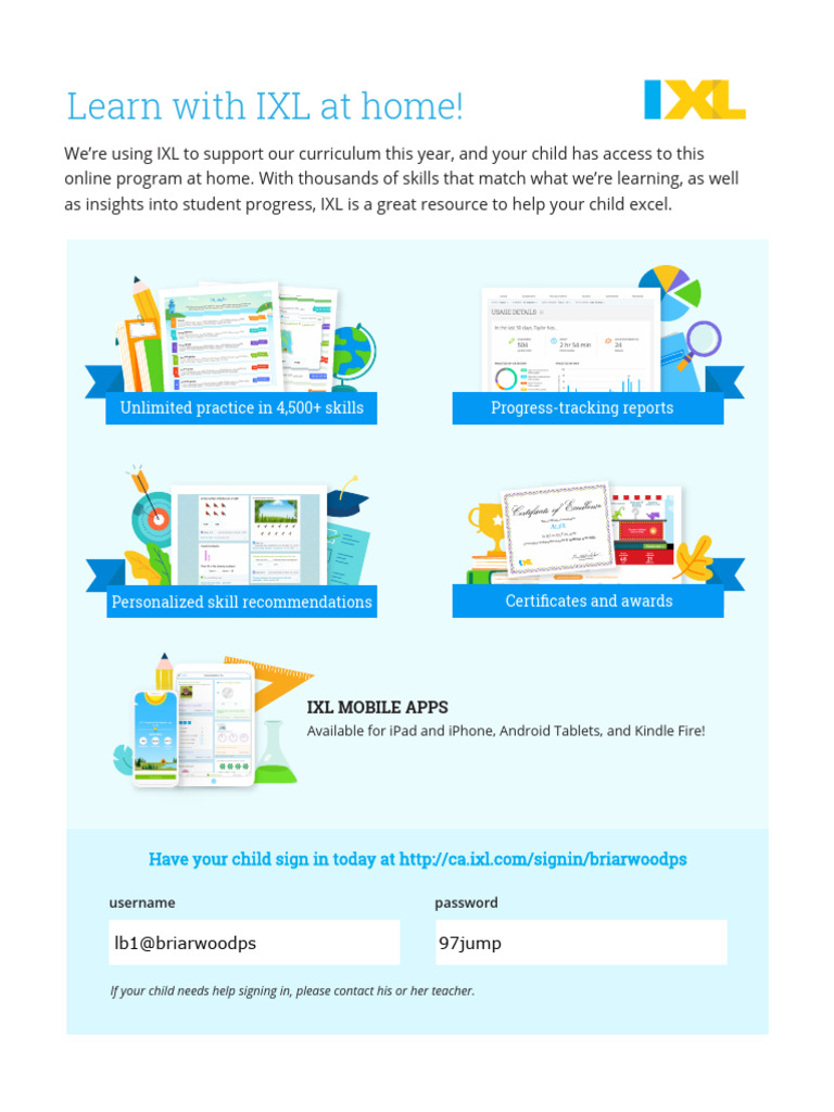 IXL Parent Handout | PDF