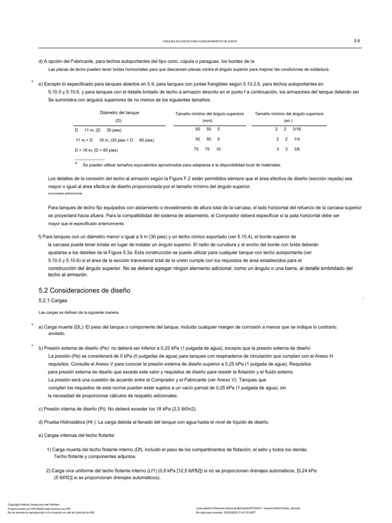 Api STD 650 2020 52 54 | PDF | Herida | Presión