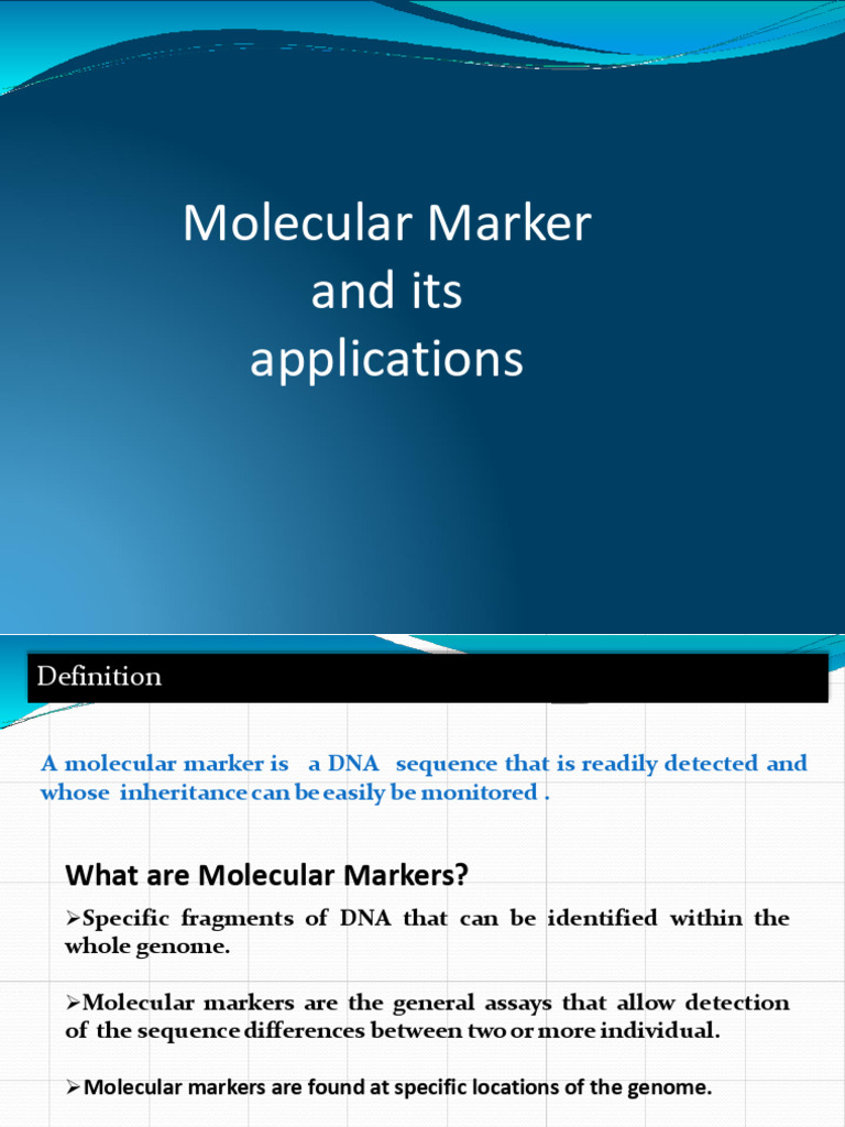 11 Molecular Marker and Its Applications | PDF | Polymerase Chain ...
