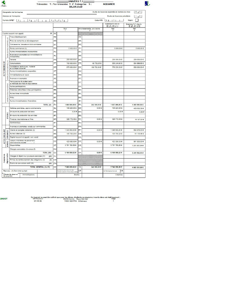 Bilan CERFA de Base P01E05 | PDF