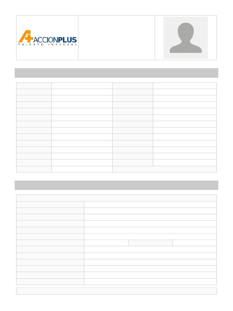 Hoja de Vida Accion Plus | PDF
