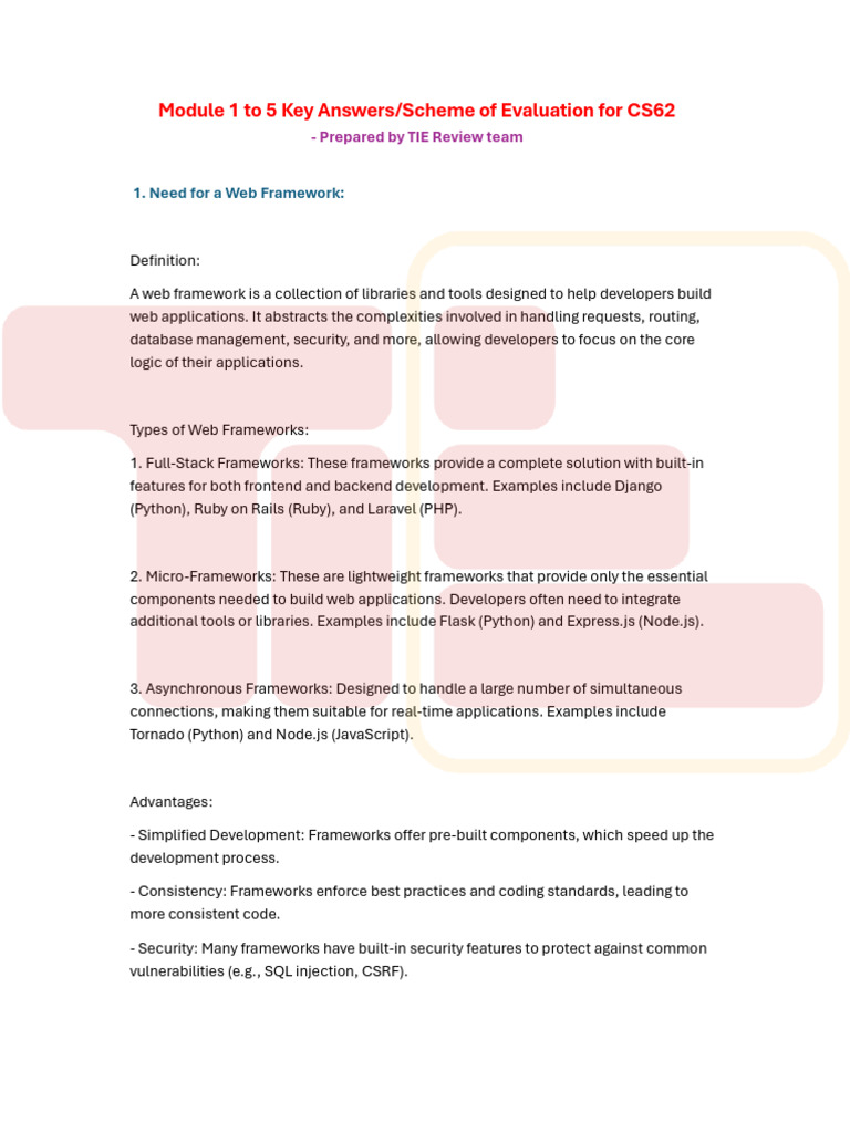 21CS62 Key Answers | PDF