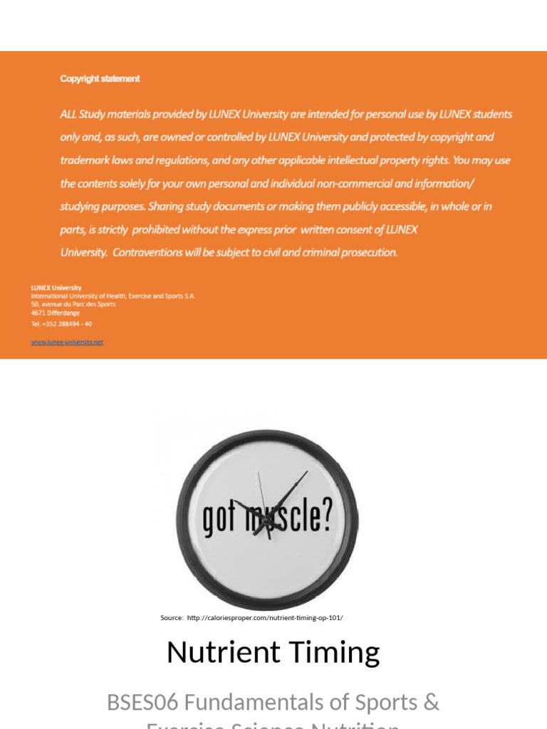 Nutrient Timing Pdf