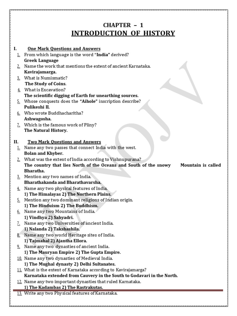 II PUC History Notes - 1-28 PDF | PDF