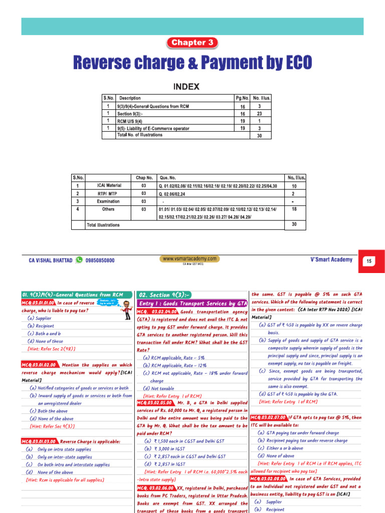 Chapter 3 Reverse Charge | PDF