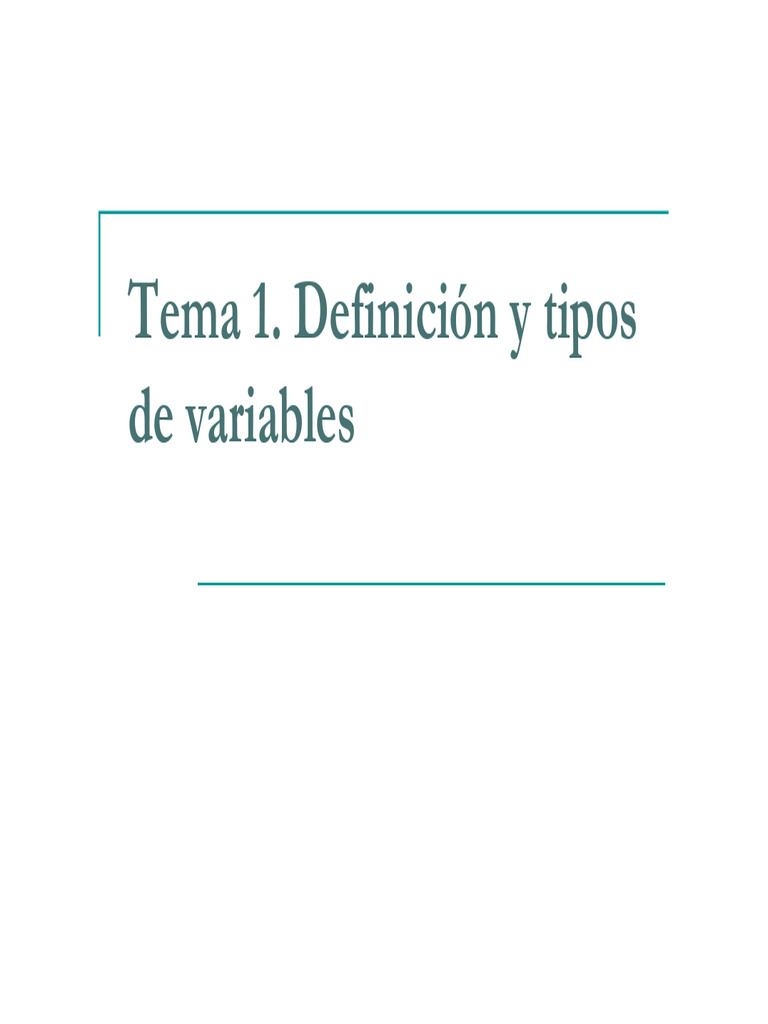 U1 T1 Definición y Tipos de Variables | PDF