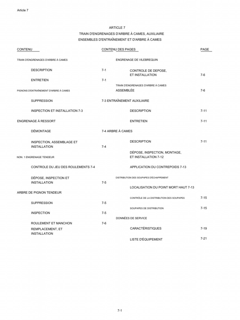 7-Camshaft Gear Train, Auxiliary Drive, FR | PDF