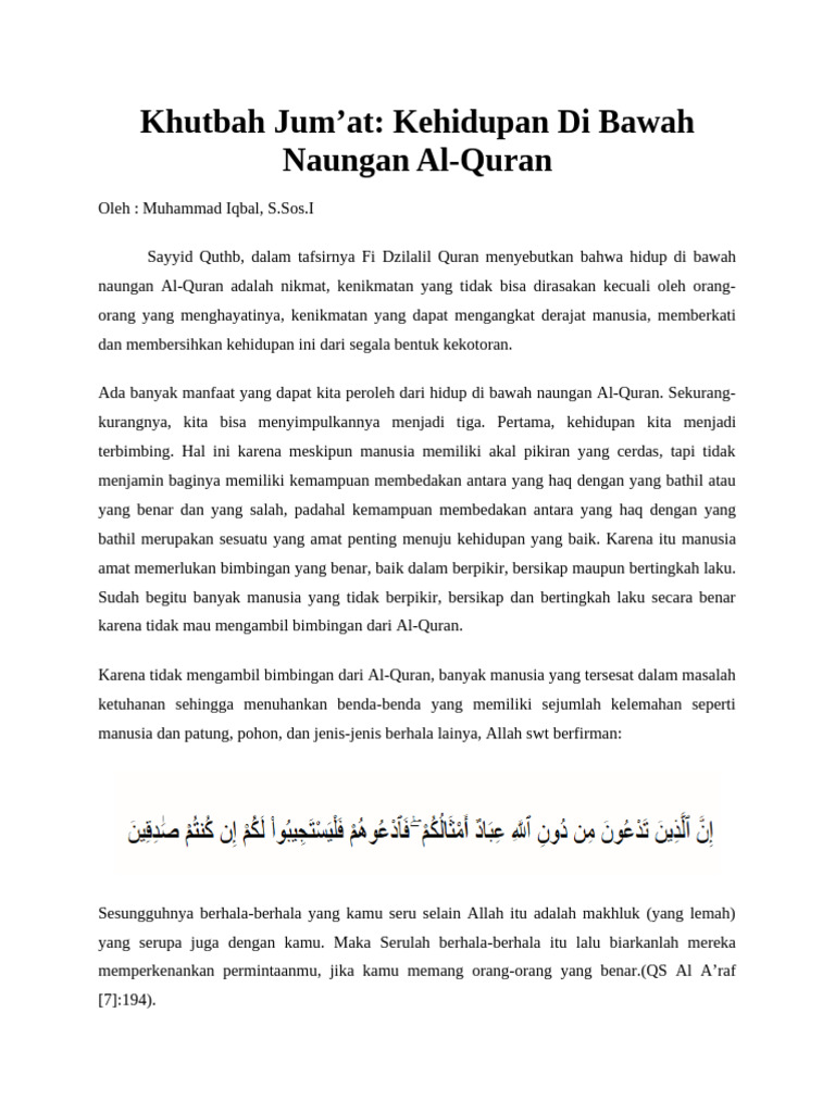 Khutbah Jum'at | PDF