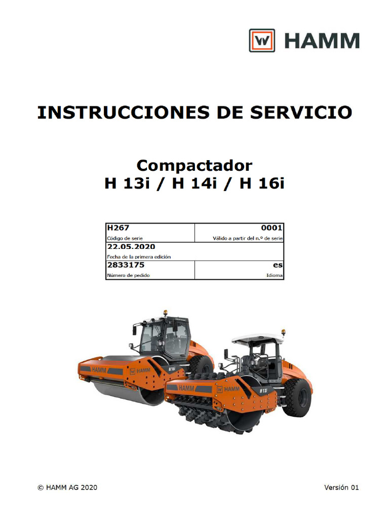 HAMM H16i H267 Manual Operador Ed. 01-12-20 | PDF