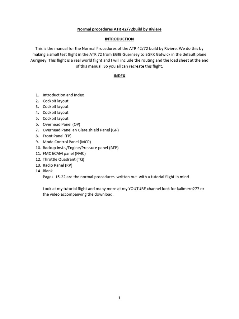 ATR Normal Procedures | PDF