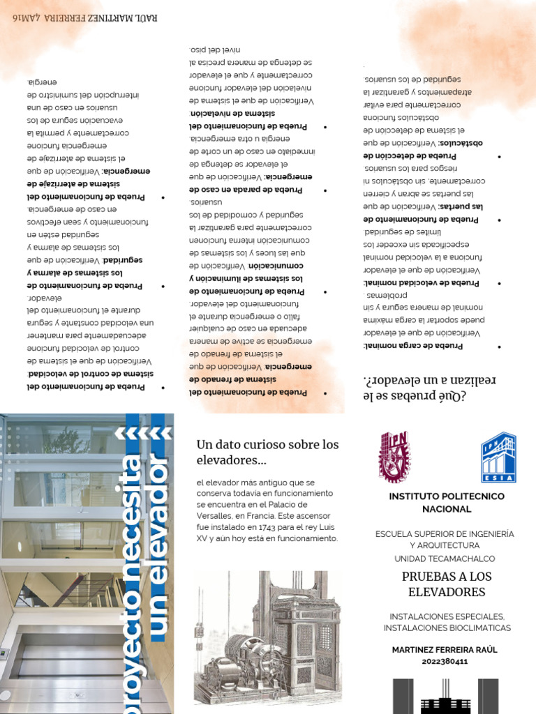 Tríptico Elevador | PDF