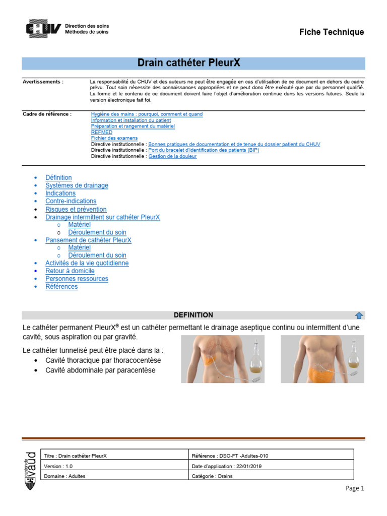 MDS Drain Catheter PleurX DSO-FT - Adultes-010 2 | PDF