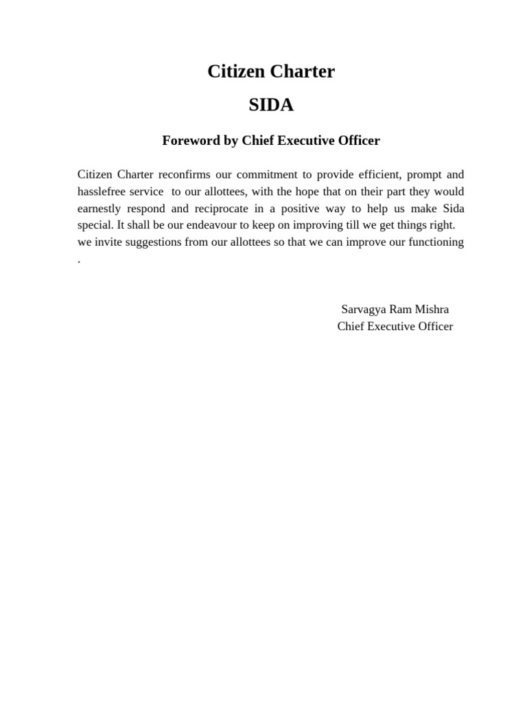 Citizen Charter | PDF