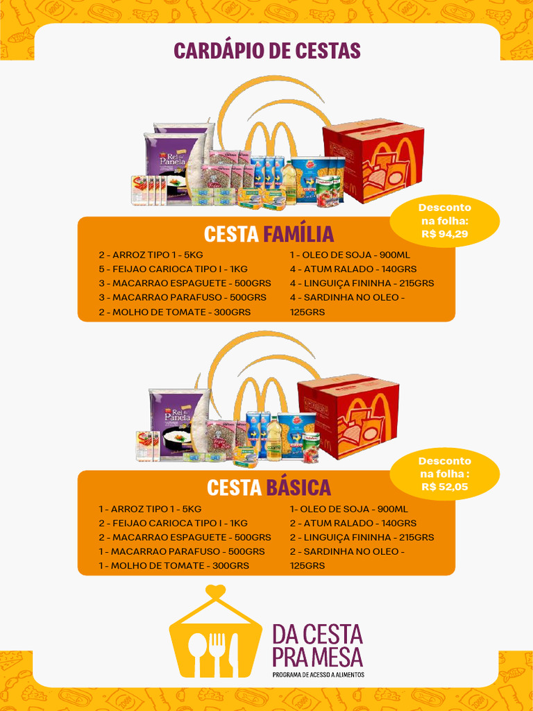 Cardápio de Cestas | PDF