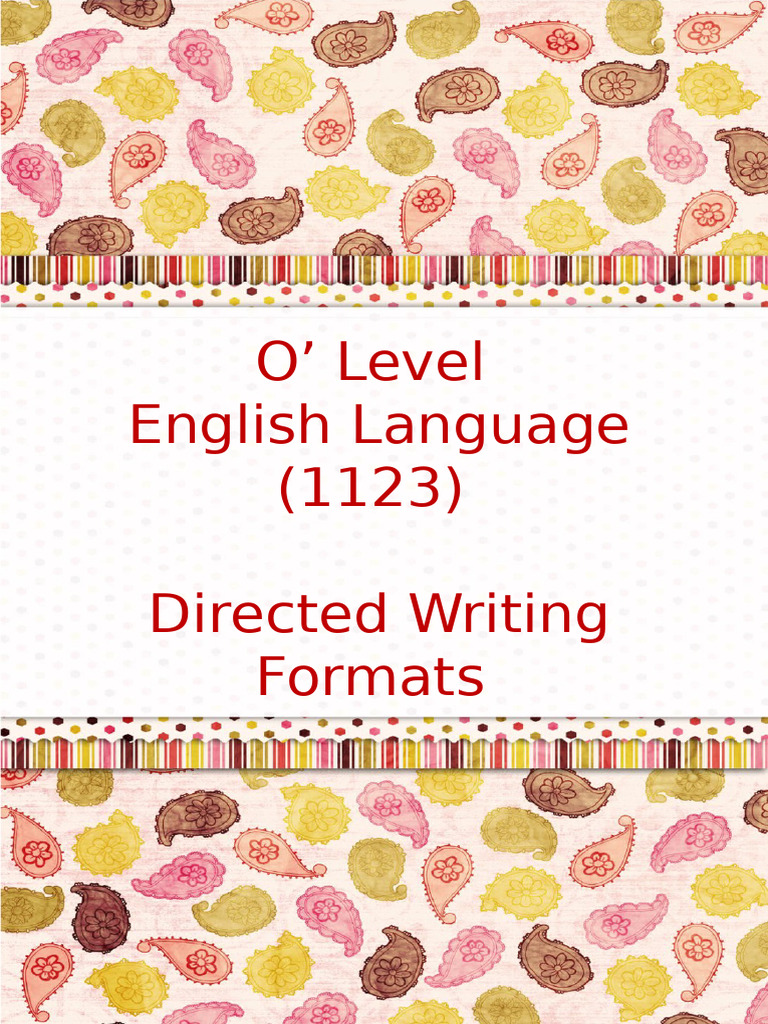 Directed Writing Templates | PDF