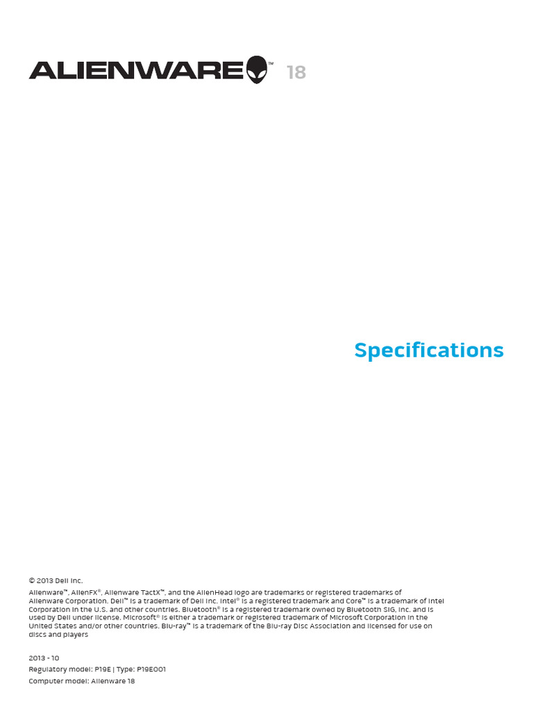 Alienware-18 - Reference Guide - En-Us | PDF