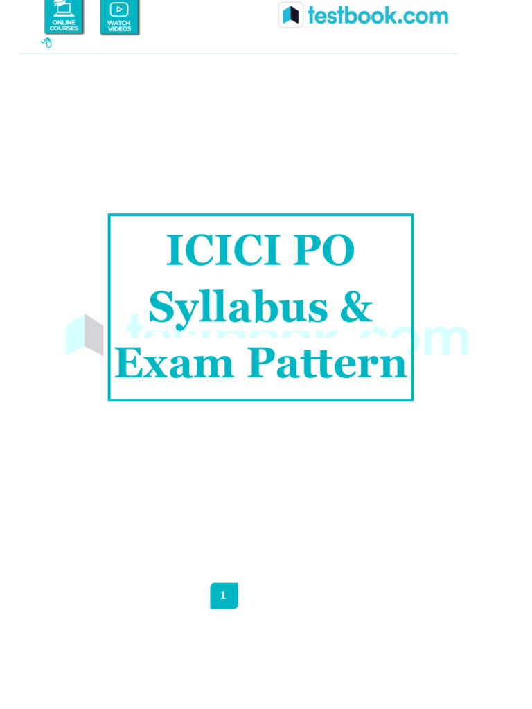 Icici Po Syllabus and Exam Pattern b0685d75 | PDF