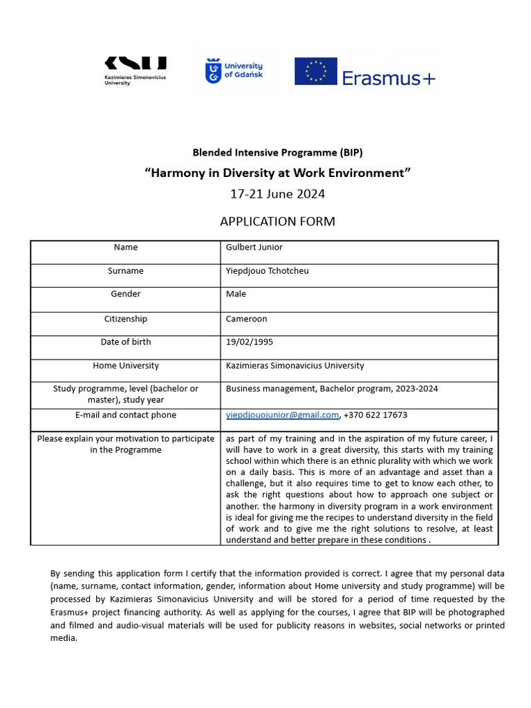 Application Form - Docx 1 | PDF