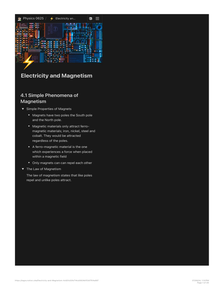 Electricity and Magnetism | PDF