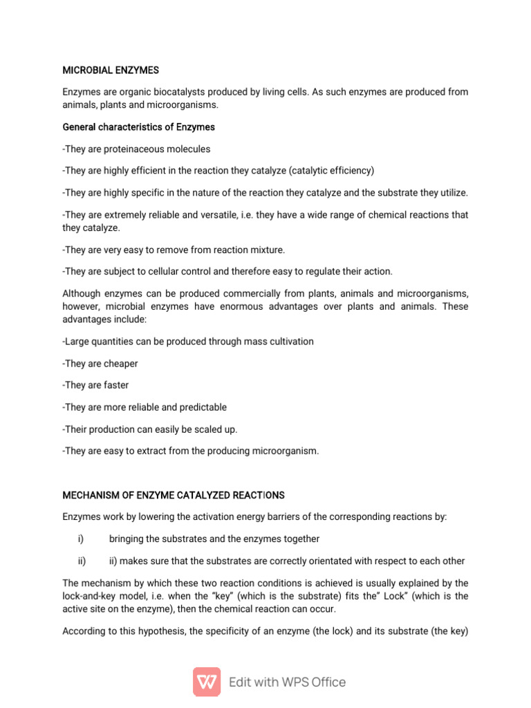 Microbial Enzymes | PDF