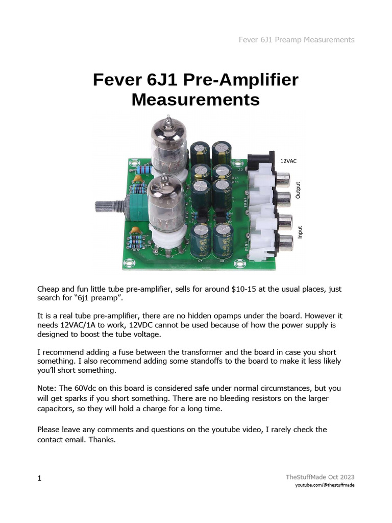 Fever 6j1 Preamp Measurements | PDF
