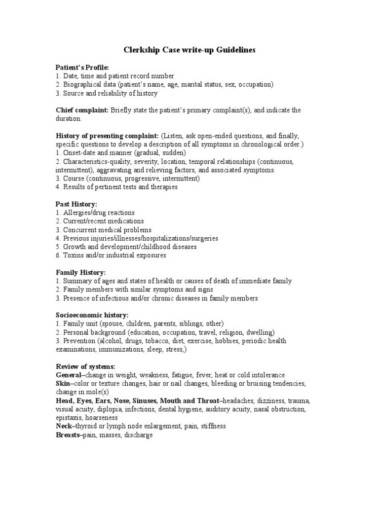 A Comprehensive Guide to Developing a Thoughtful Clinical Case Write-Up ...