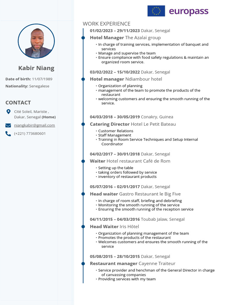 CV Kabir Niang | PDF