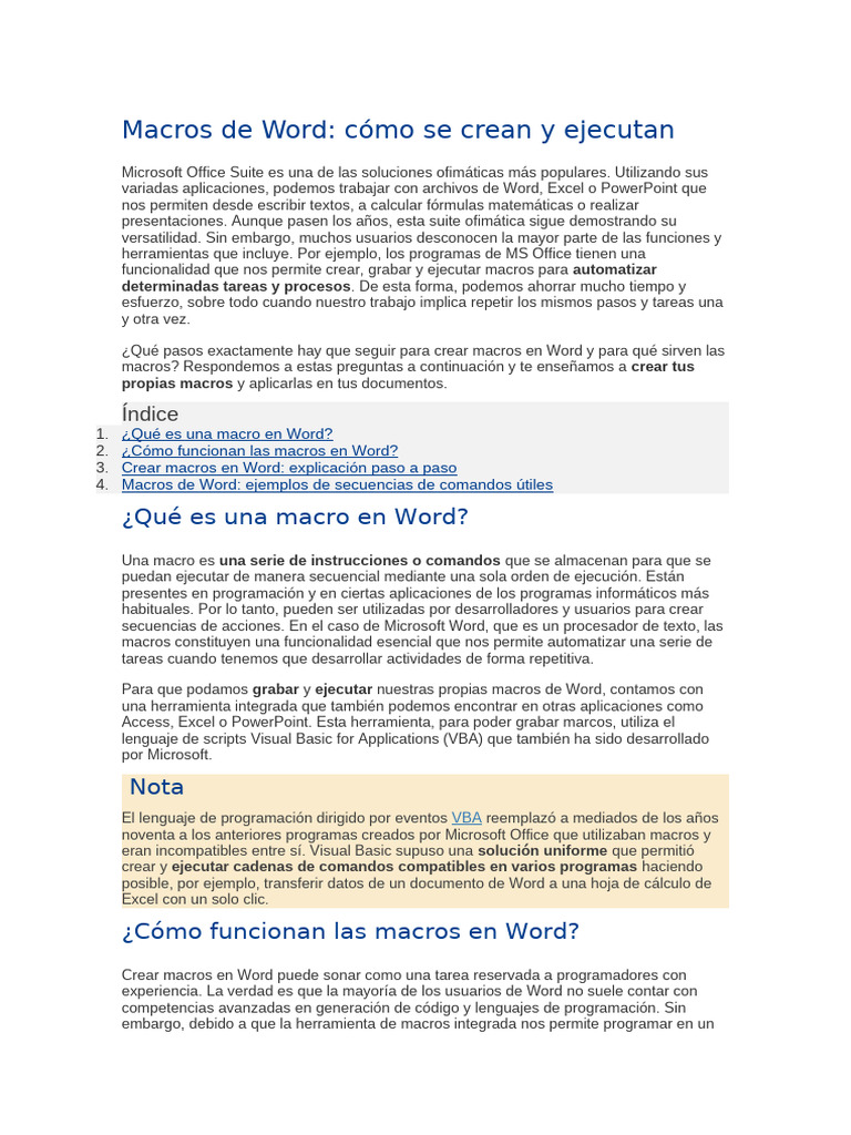 Macros de Word | PDF