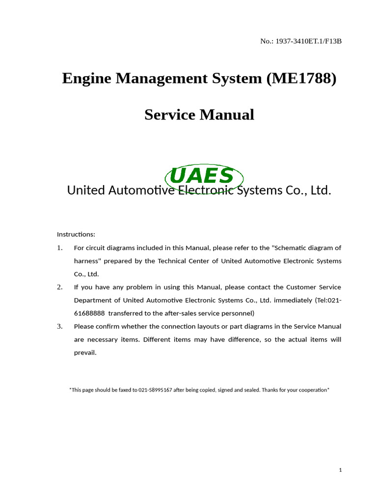 19 f13b发动机管理系统me1788 维修手册 译件 | PDF