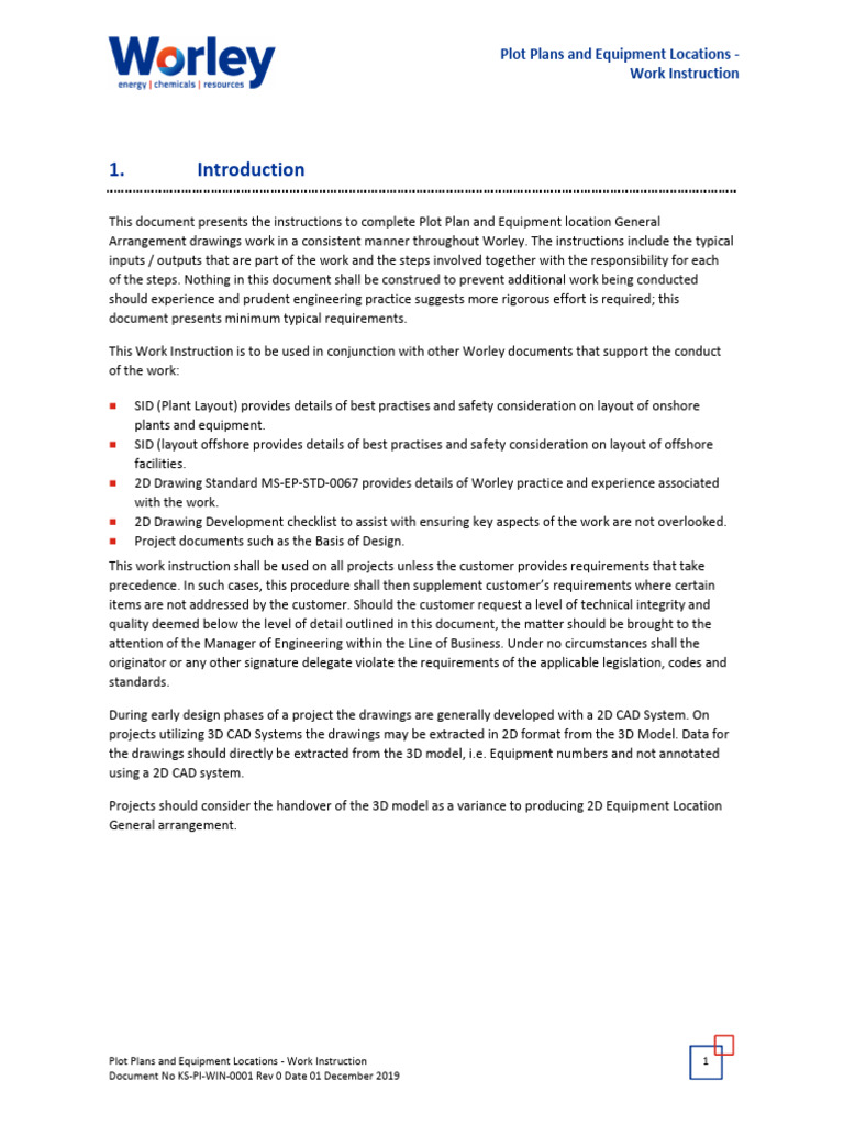 KS-PI-WIN-0001 Plot Plans and Equipment Locations - Work Instructions | PDF