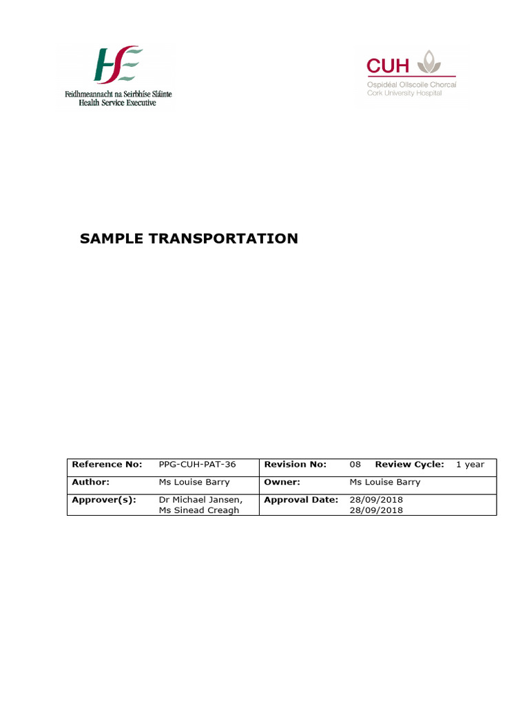 Sample Transportation | PDF