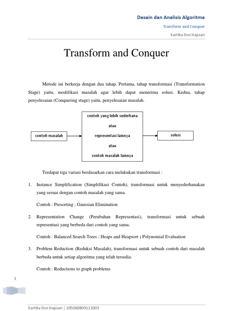 Transform and Conquer | PDF | Metode & Bahan Ajar