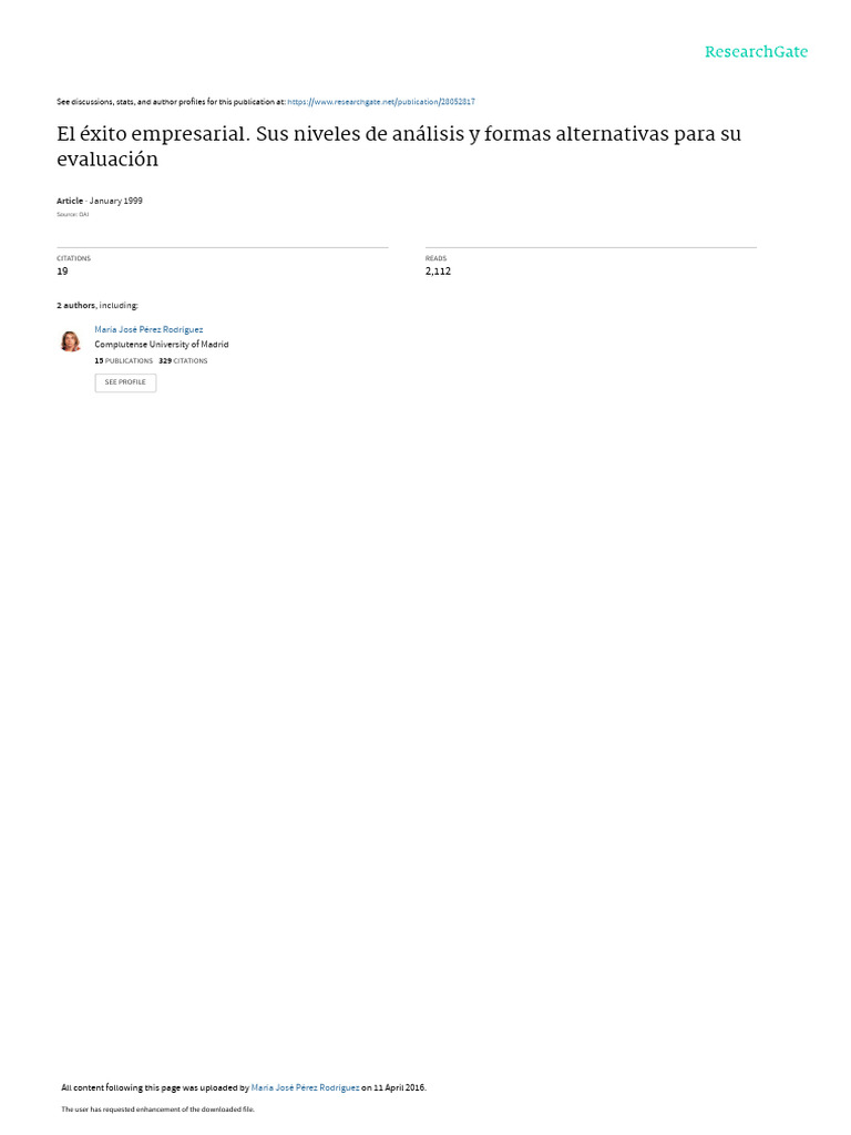 El Exito Empresarial Sus Niveles de Analisis y For | PDF