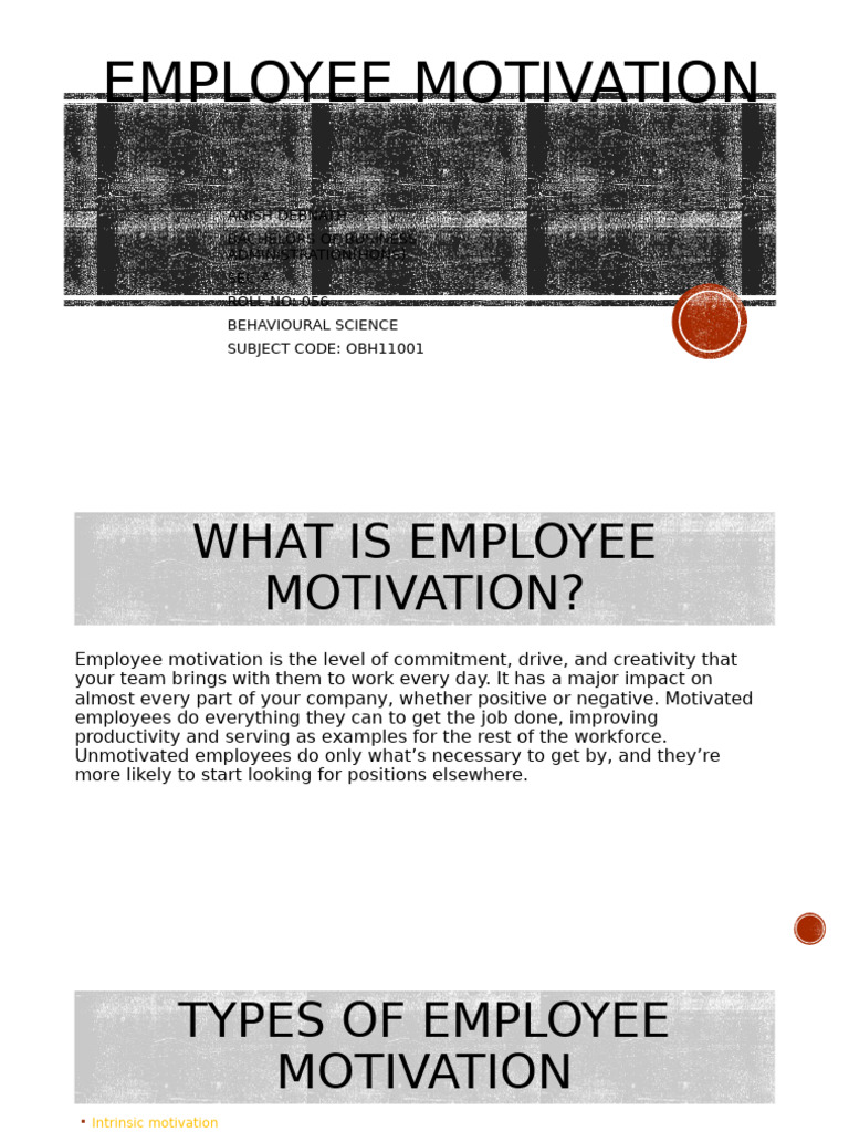 Employee Motivation | PDF
