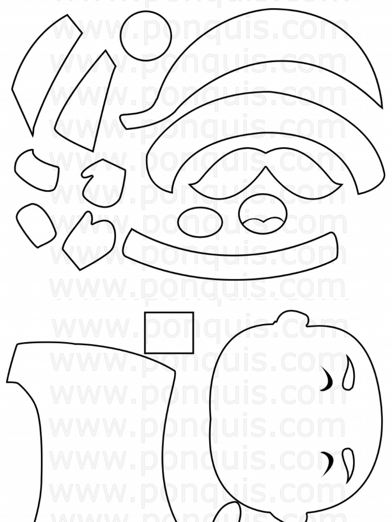 Moldes o Plantillas para Realizar Santa Claus o Papa Noel Deorativo de ...