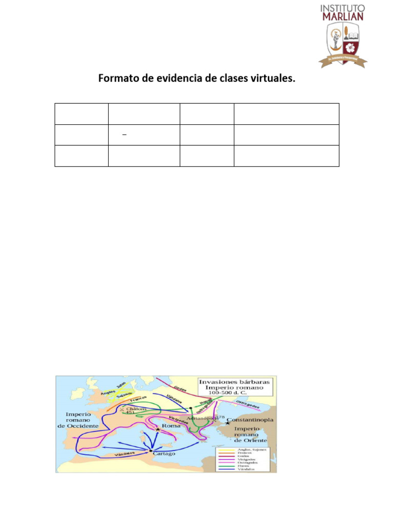 Formato de Clase Virtual Historia 7a 7b Las Invaciones Barbaras 2747 | PDF