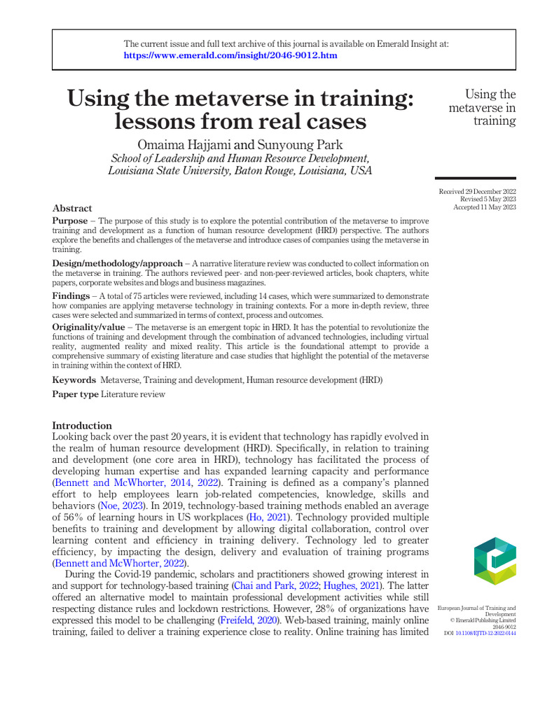 ANTONIO YUKIO - Using The Metaverse... | PDF