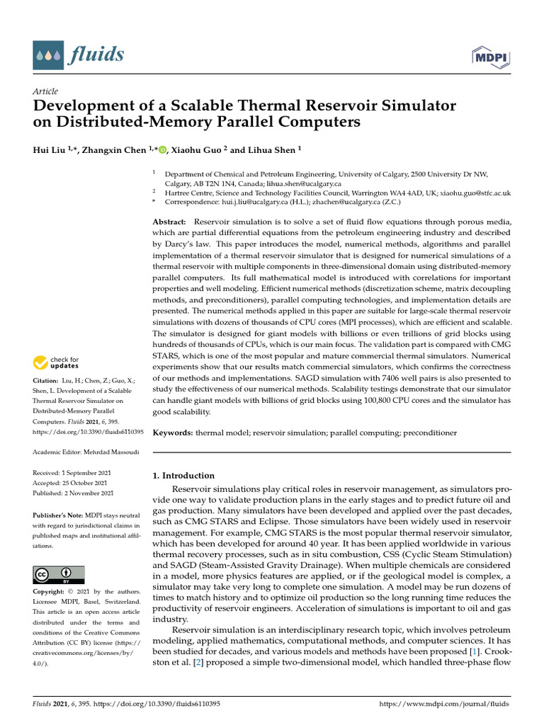 Development of A Scalable Thermal Reservoir Simula | PDF