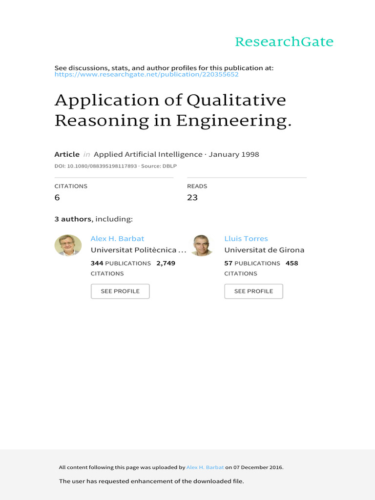 Application of Qualitative Reasoning in | PDF | Bending | Beam (Structure)