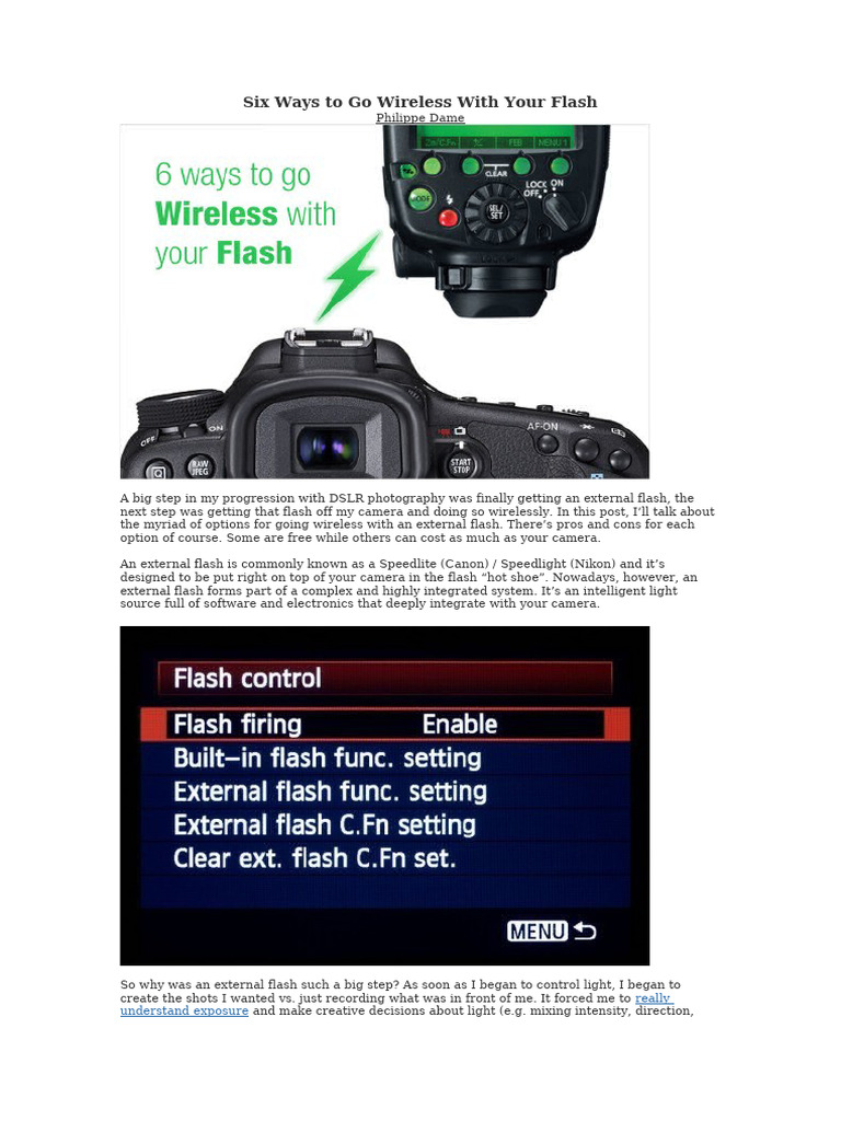 Six Ways To Go Wireless With Your Flash | PDF | Flash (Photography ...