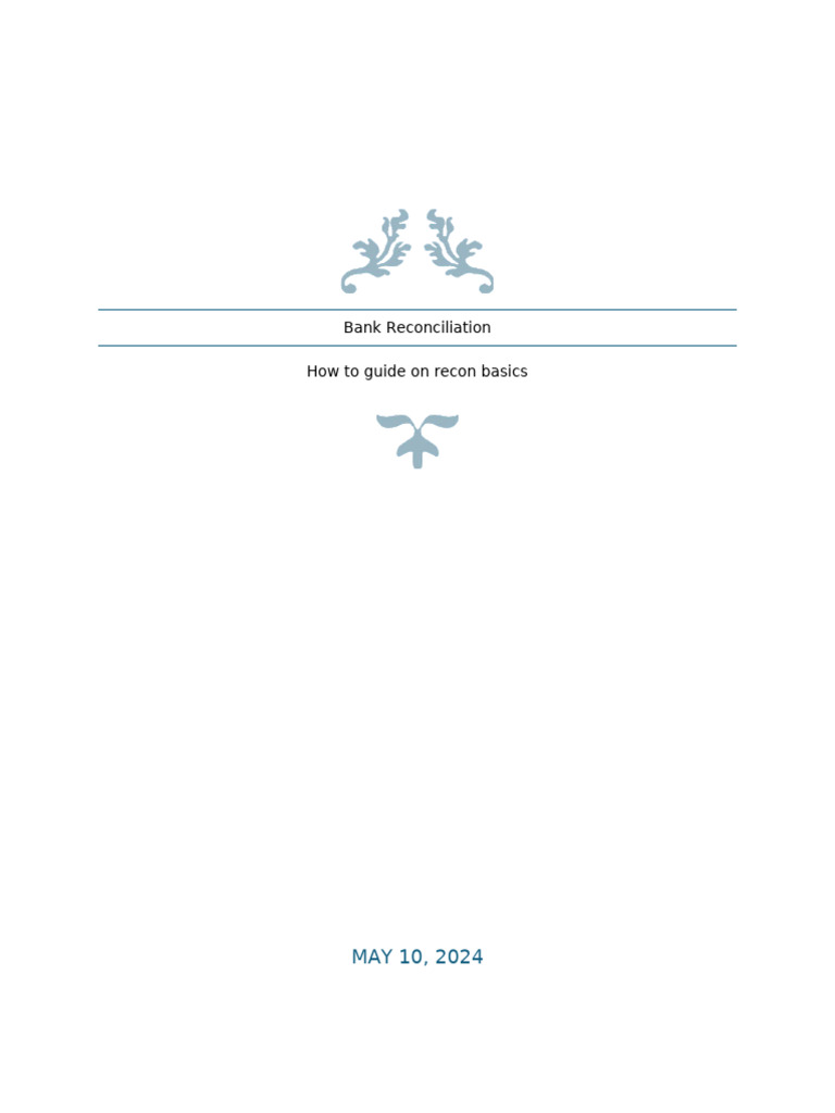 RECON HOW TO - Bank Reconciliation | PDF