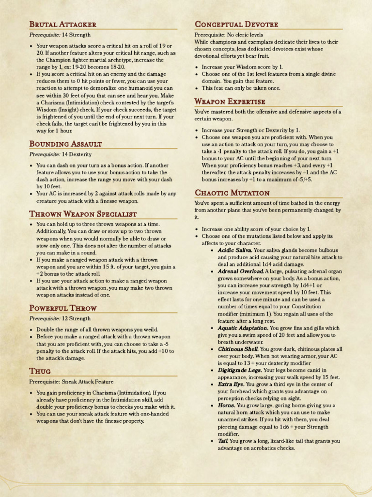 Feats - Compendium | PDF