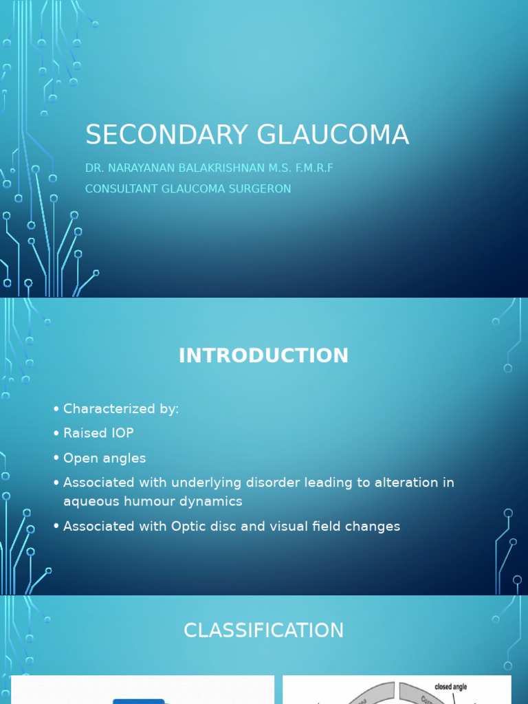 Secondary Open Angle Glaucoma | PDF