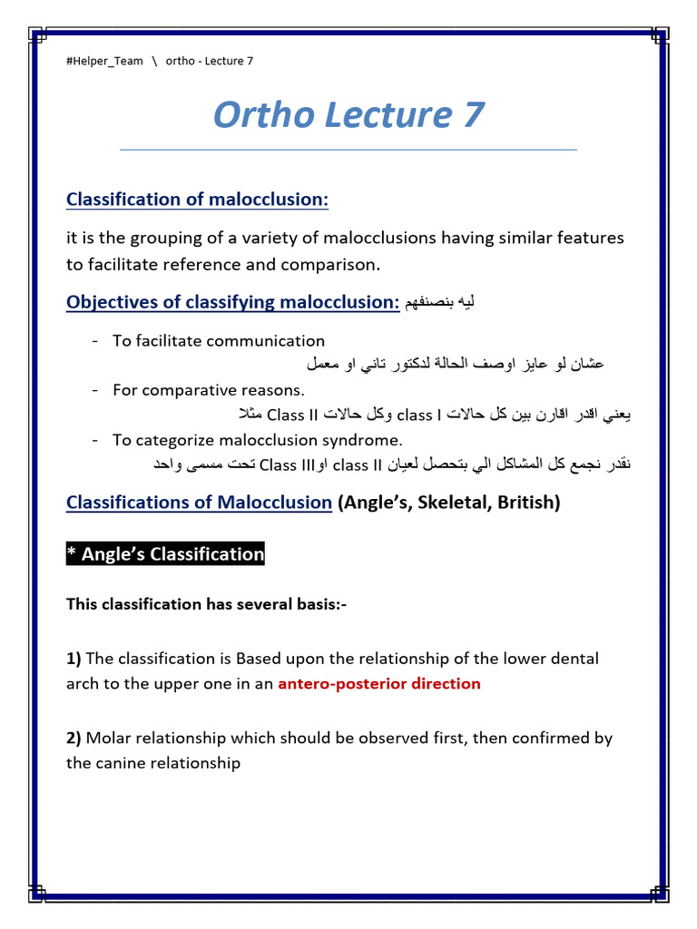 Ortho Lec 7 | PDF